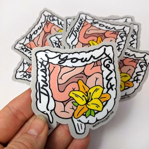 TRUST YOUR GUT Anatomical Intestines Vinyl Die-cut Sticker | Etsy