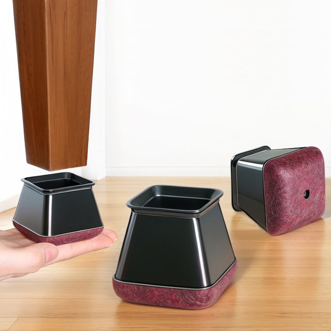 16pc Silicone Chair Leg Square Covers Felt Floor Protectors, Fit Square ...