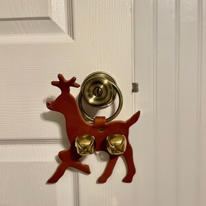 RED DOT RUDOLPH Reindeer Sleigh Bell Gold Bells Christmas Bells Holiday ...