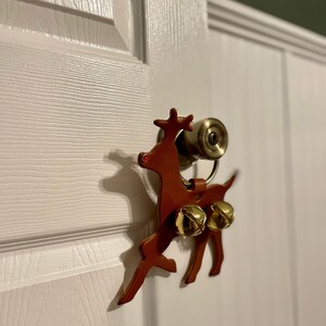 RED DOT RUDOLPH Reindeer Sleigh Bell Gold Bells Christmas Bells Holiday ...