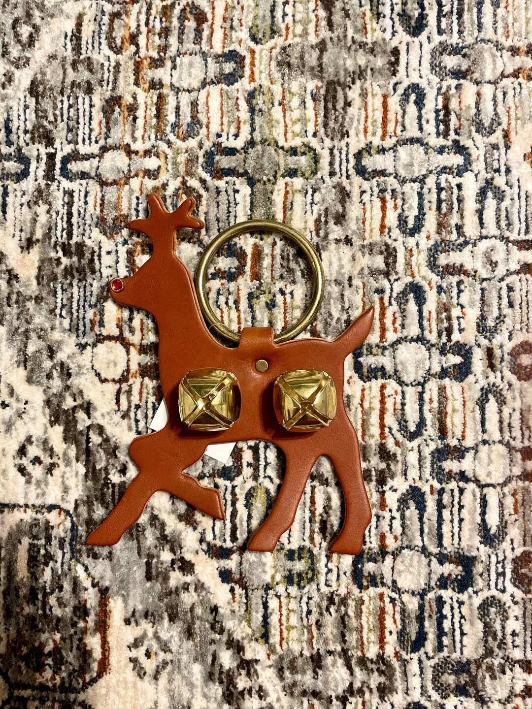 RED DOT RUDOLPH Reindeer Sleigh Bell Gold Bells Christmas Bells Holiday ...