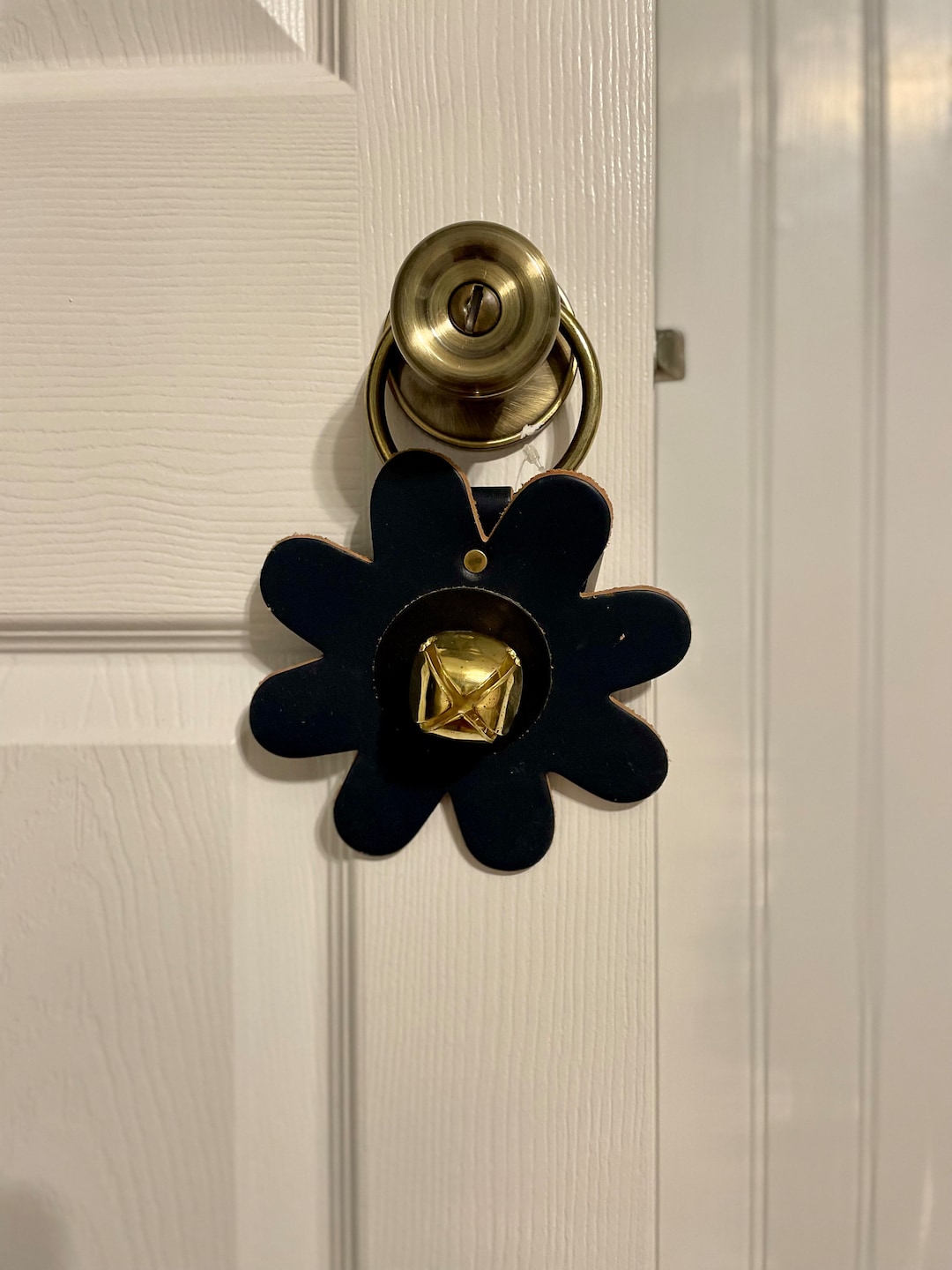 FLOWER FLOWERS DESIGN Farming Bells Holiday Decorations Hanging Leather ...