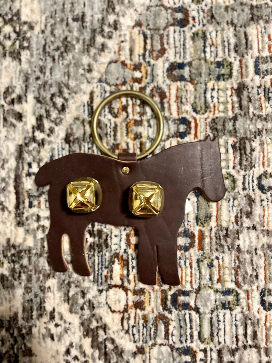 BROWN HORSES HORSE Farm Farming Sleigh Bell Bells Holiday Decorations ...