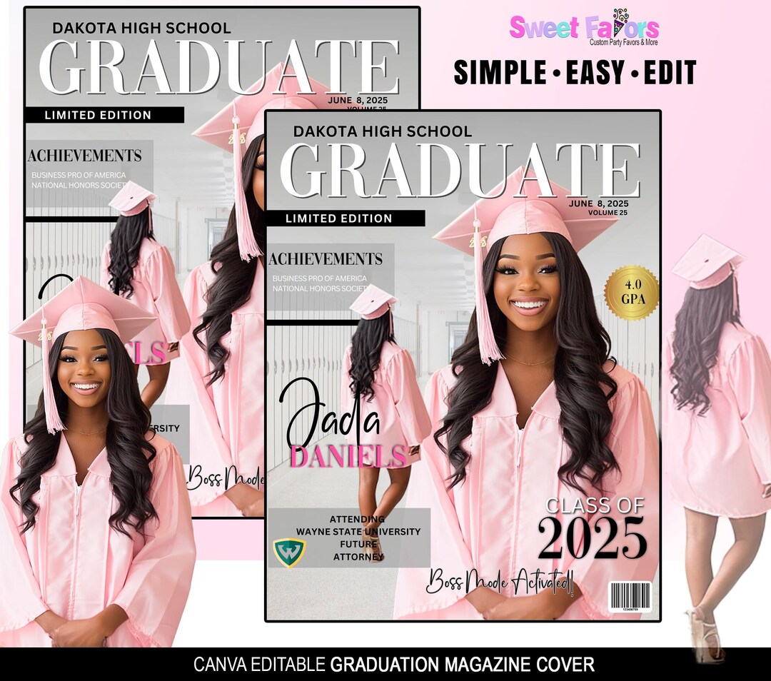 Graduation Party, Graduation Invitation, Graduation Magazine Cover ...