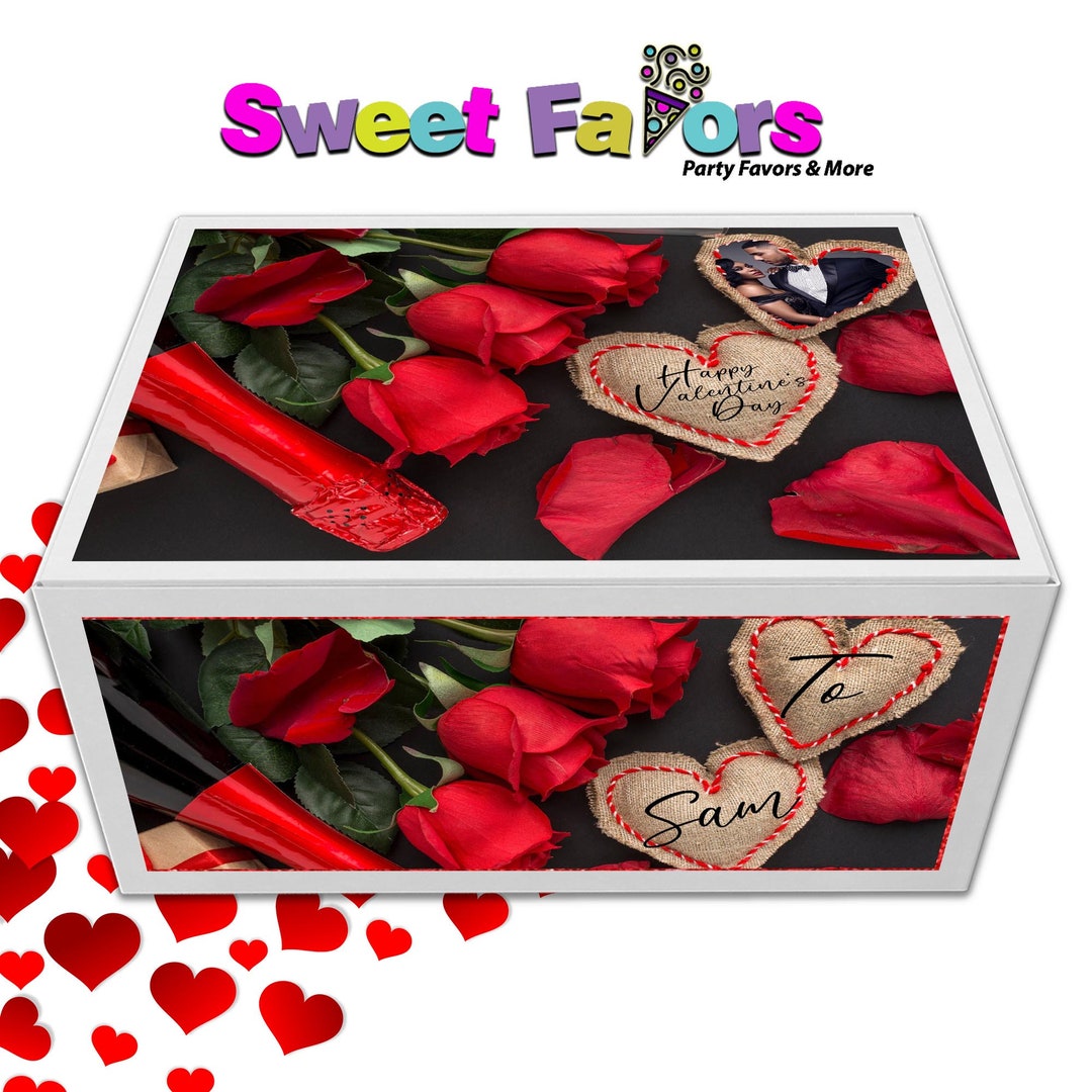 Valentine Love Box Template Labels CANVA USERS for 8x8x4 Gift Box. Free ...