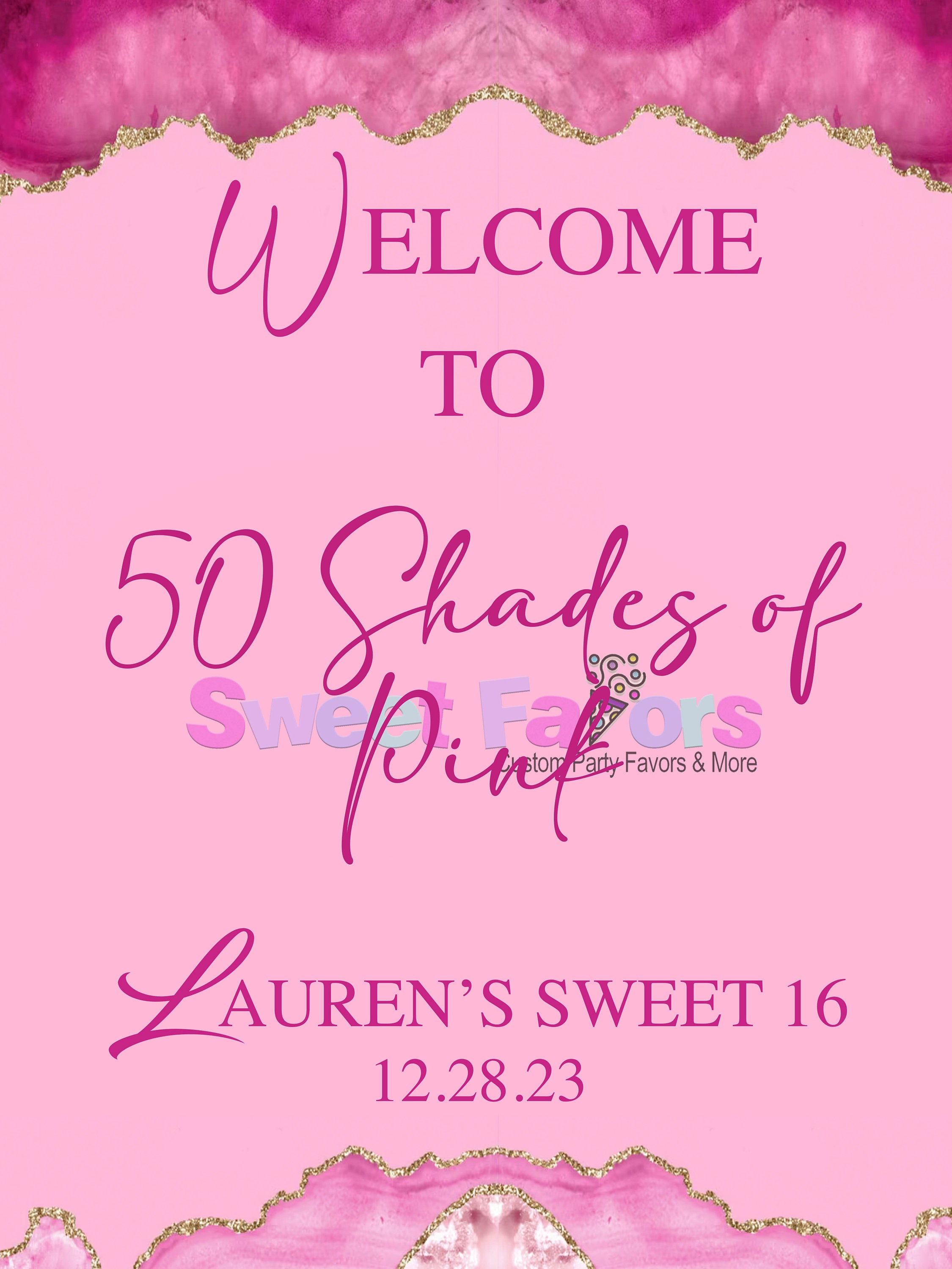 Shades of Pink Welcome Sign| Editable |instant Download |canva Users - Etsy