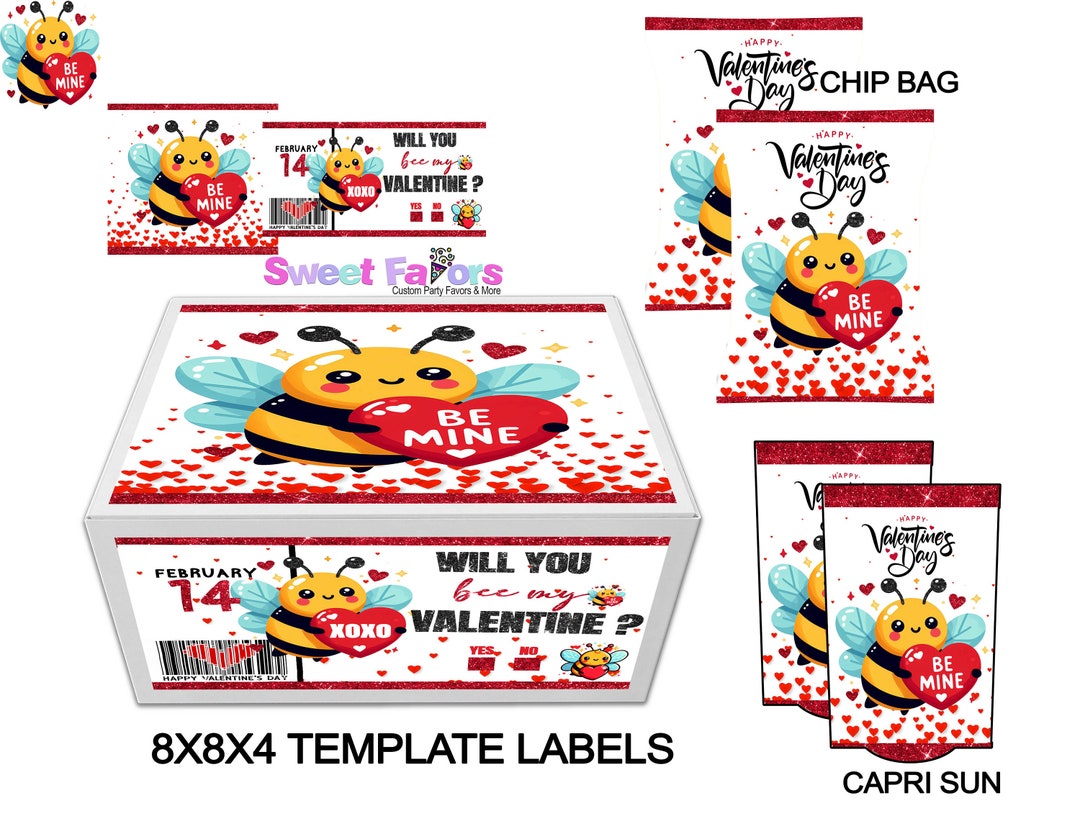 Beemine Valentine's Day Box (canva or Instant Download) 2 Free Favors ...