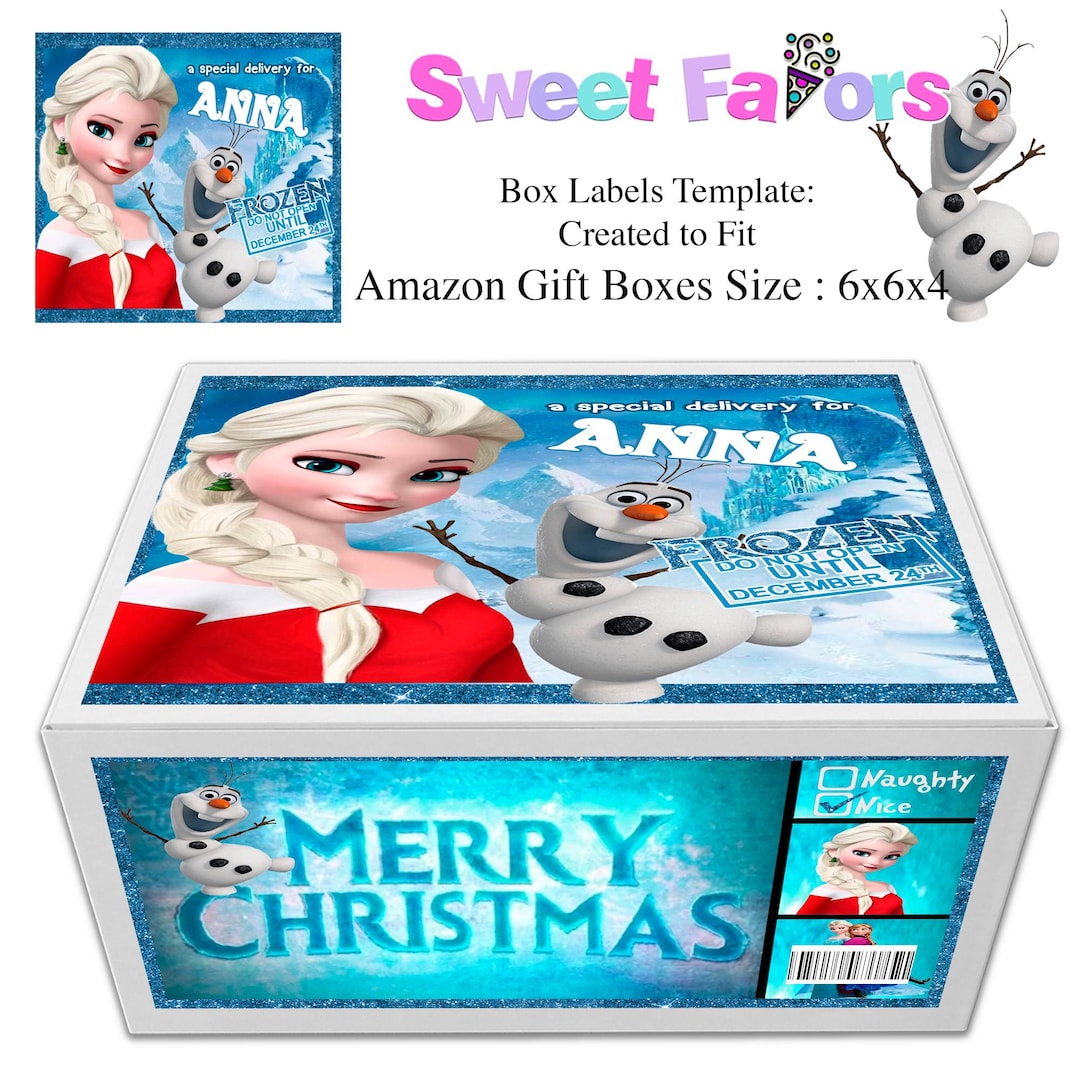 Early Frozen-inspired Christmas Box Labels Only | Let It Go! Ice Theme ...