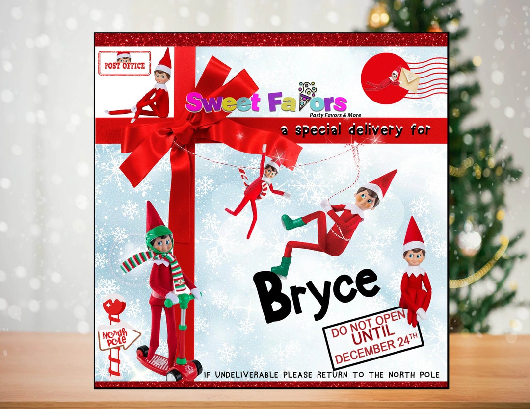 The Little Elf That Love the Shelf Gift Box Labels Only Canva Download ...
