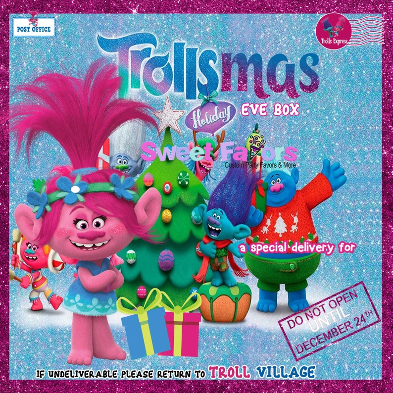 Christmas Box Label Template FOR CANVA USERS! Free Bonus Favor ...