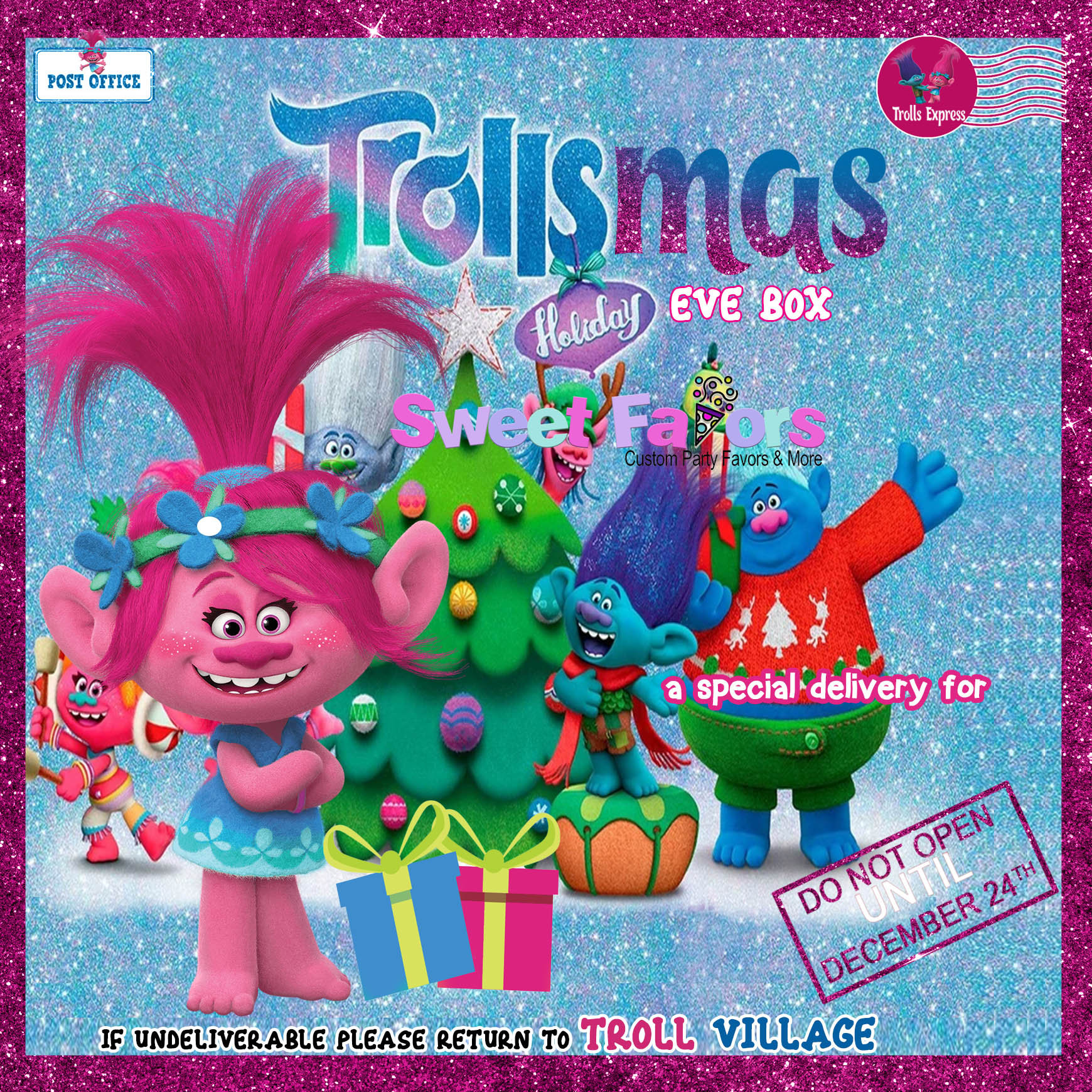 Christmas Box Label Template FOR CANVA USERS! Free Bonus Favor ...