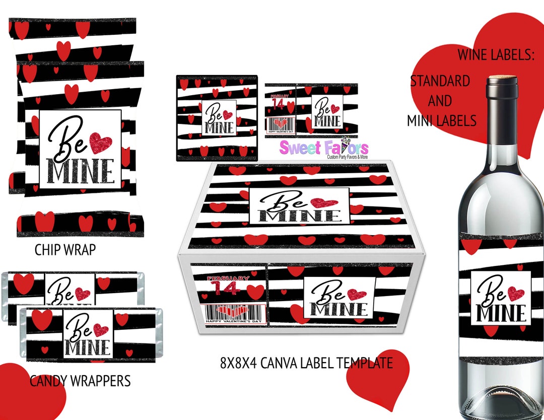 Special! Valentine Love Box Template Labels (CANVA USERS) for 8x8x4 ...