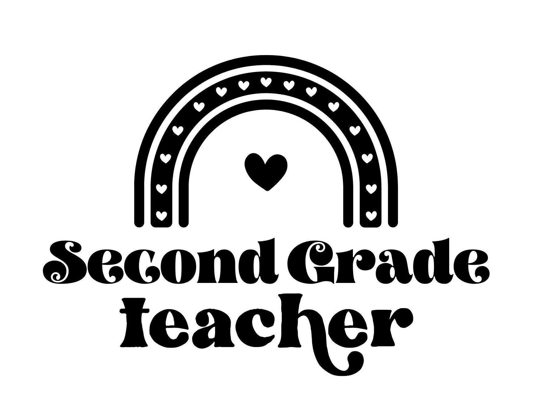 Second Grade Teacher SVG & PNG - Etsy