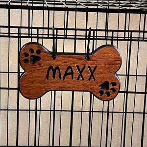 Dog Name Dog Crate Sign With Hooks - Etsy