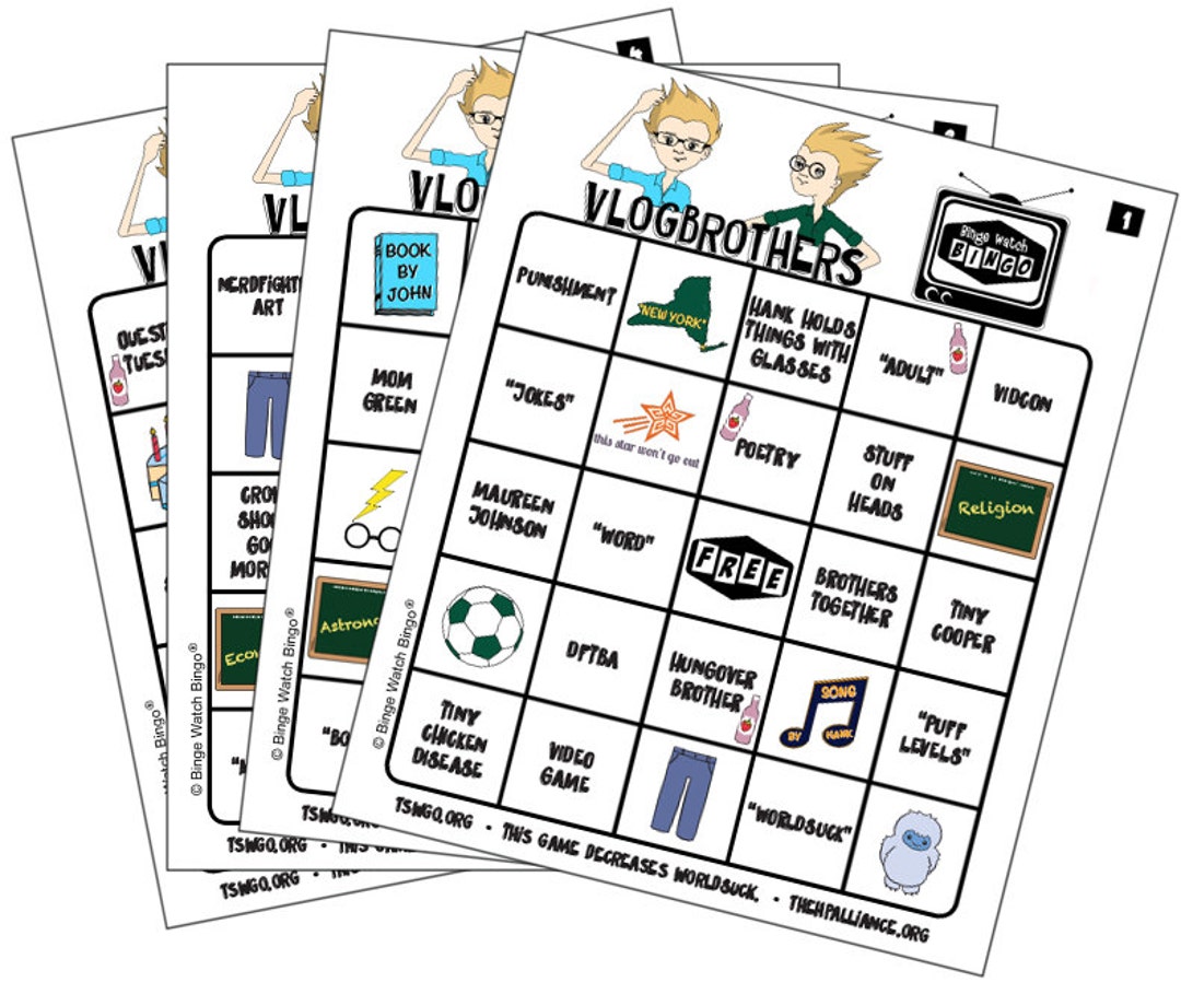 Vlogbrothers Bingo Digital Download - Etsy