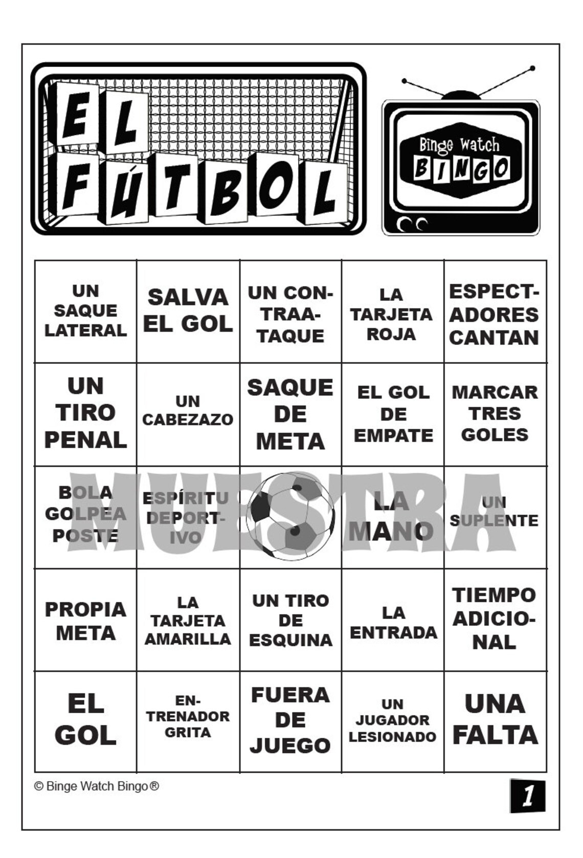 Soccer Bingo Digital Download Game in English and Spanish - Etsy