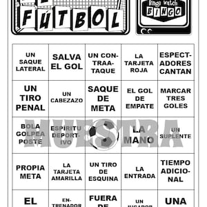 Soccer Bingo Digital Download Game in English and Spanish - Etsy