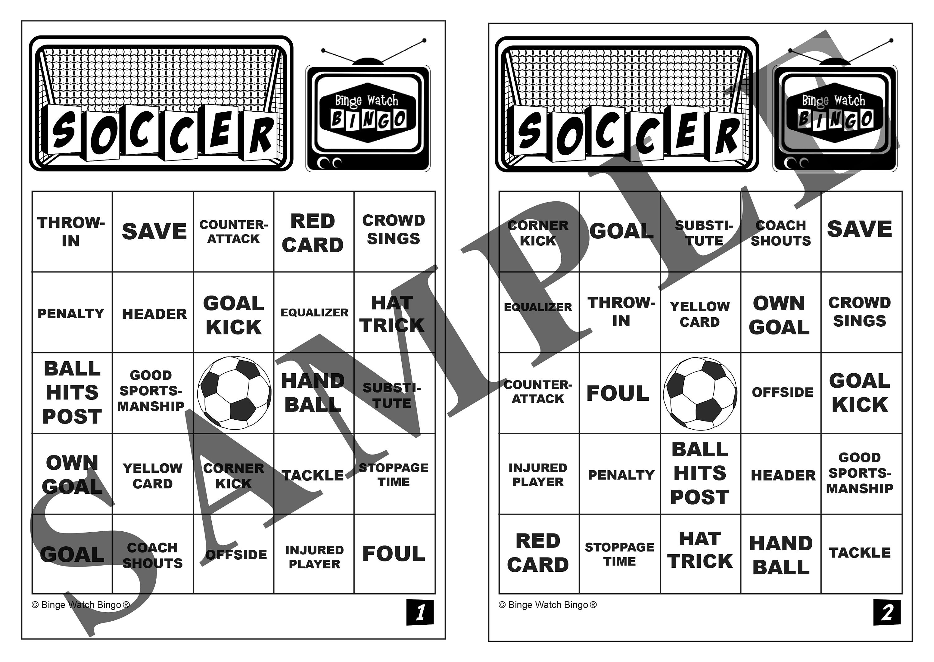 Soccer Bingo Digital Download Game in English and Spanish - Etsy