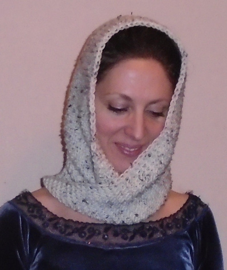 Hand Knitted Beige Infinity Cowl, Hand Made off White Cowl, Super Soft ...