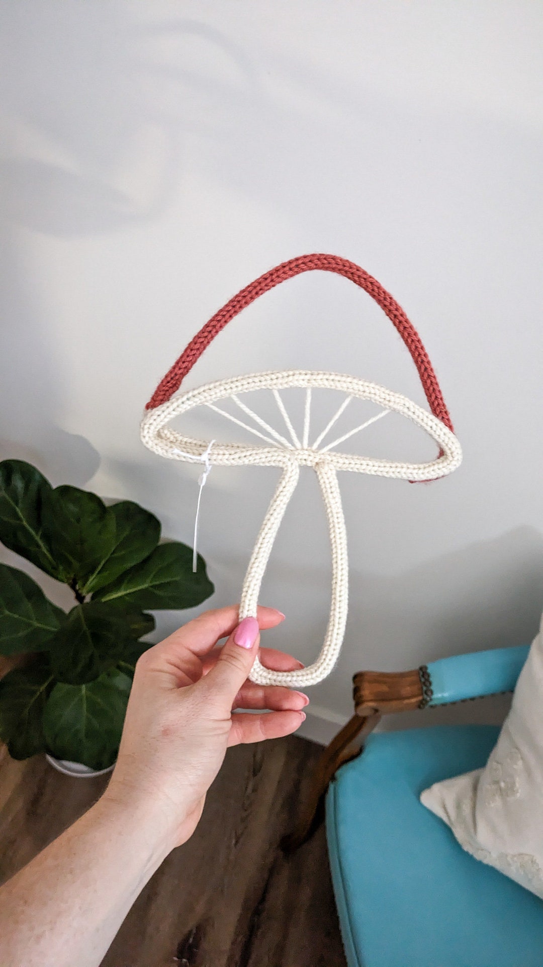 Mushroom, Knitted Wire Mushroom Sign, Hanging Mushroom, Fungus, Fungi ...