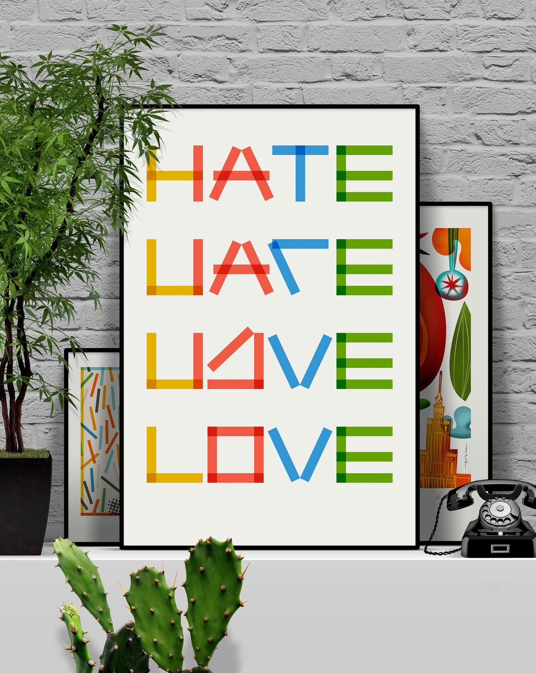 Turn Hate Into Love - Original Illustration/poster Print - Etsy