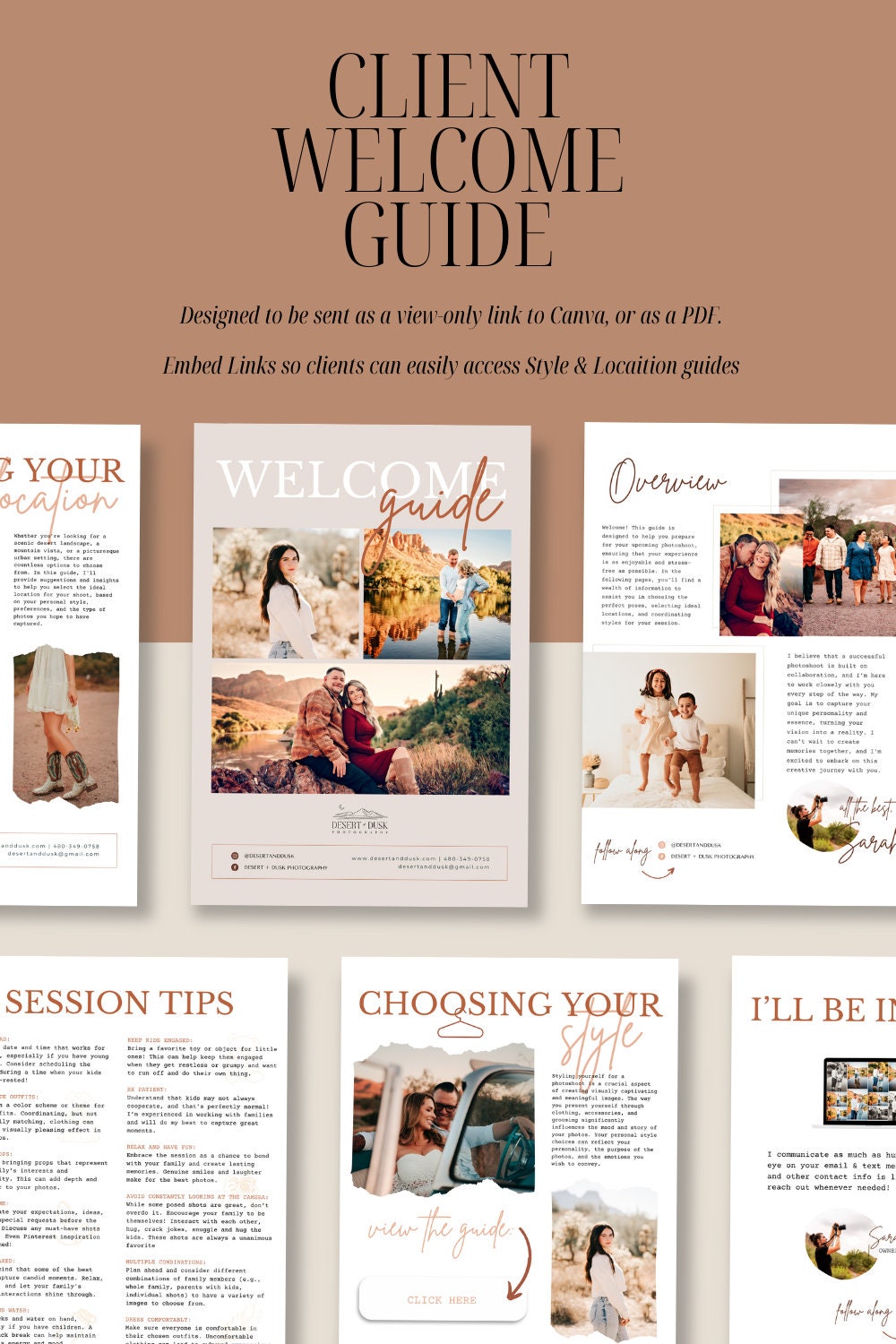 Client Welcome Guide Bundle Canva Templates for Photographers W/ Style ...