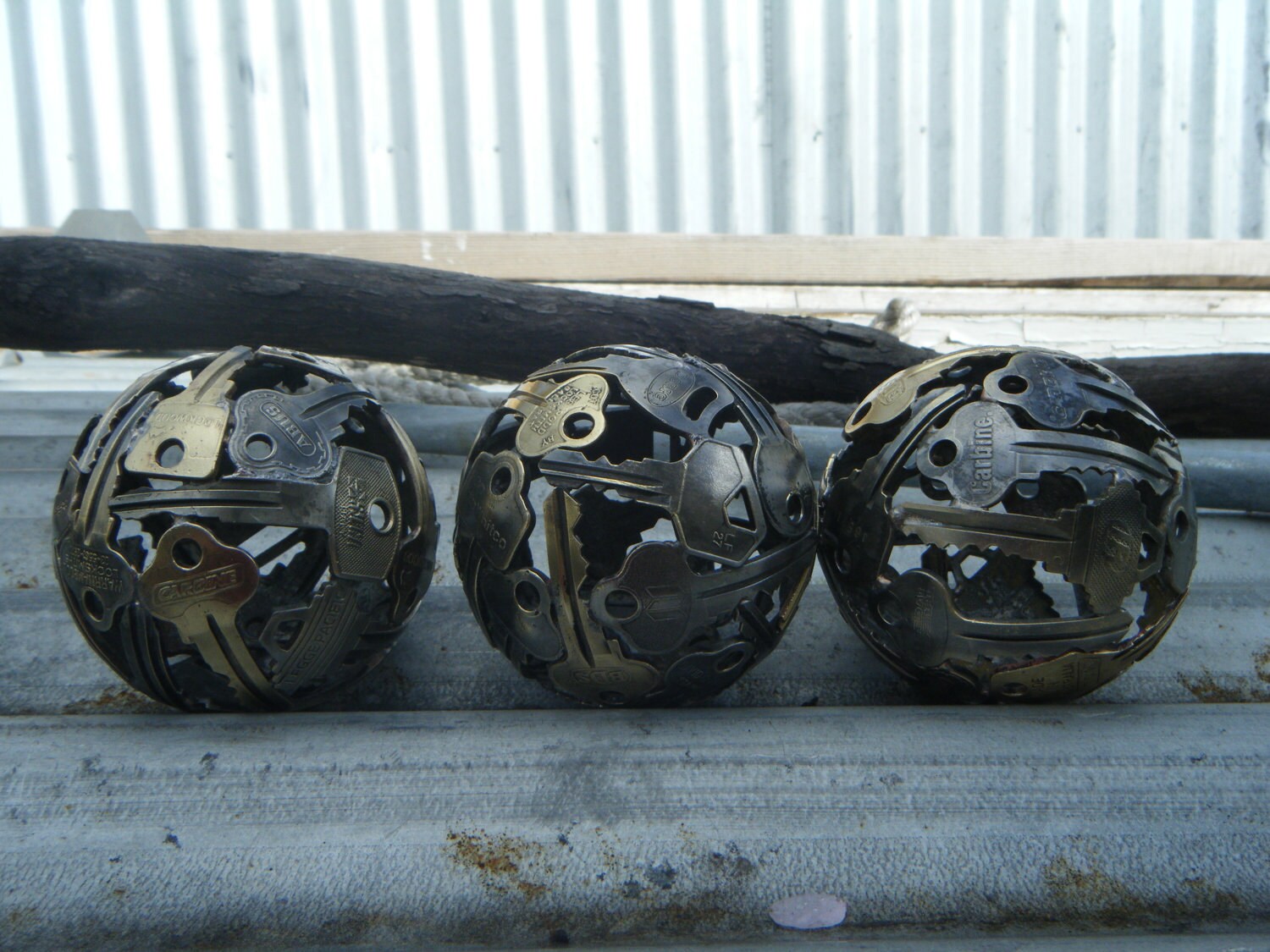 Mini 8.5 Cm Key Ball Key Sphere Metal Sculpture Ornament - Etsy