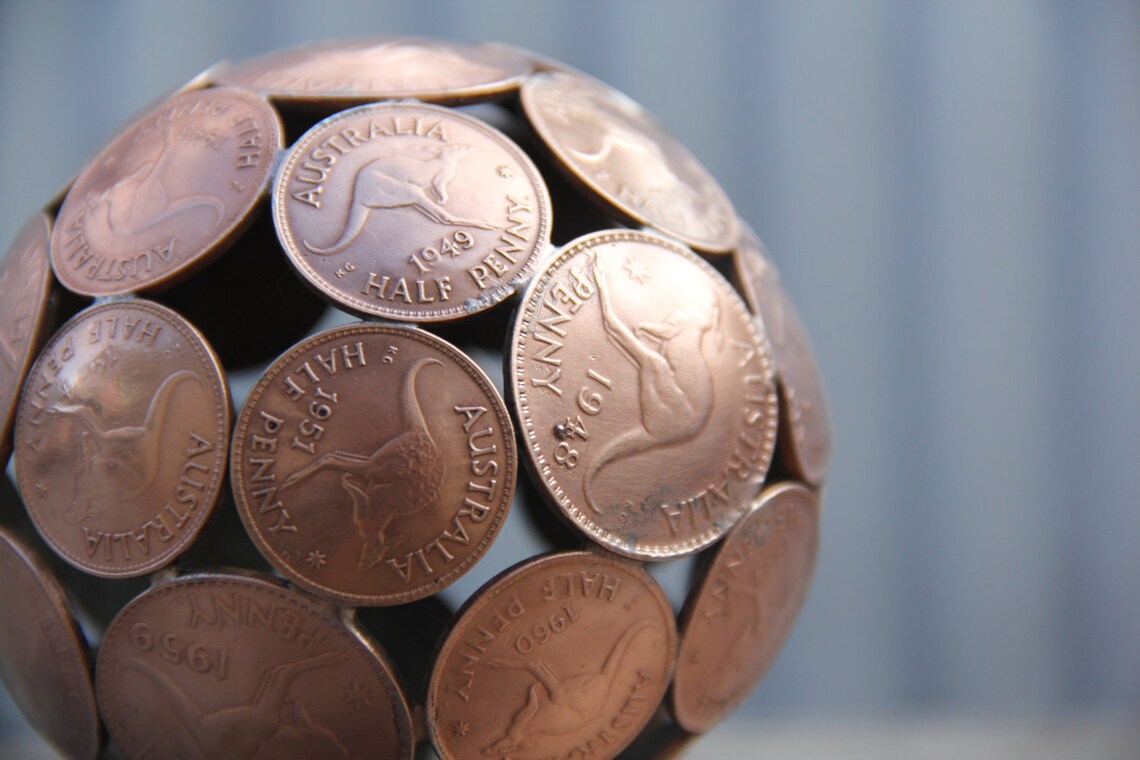 Mini Mixed Penny Ball Polished 8.5 Cm Penny Sphere Metal - Etsy
