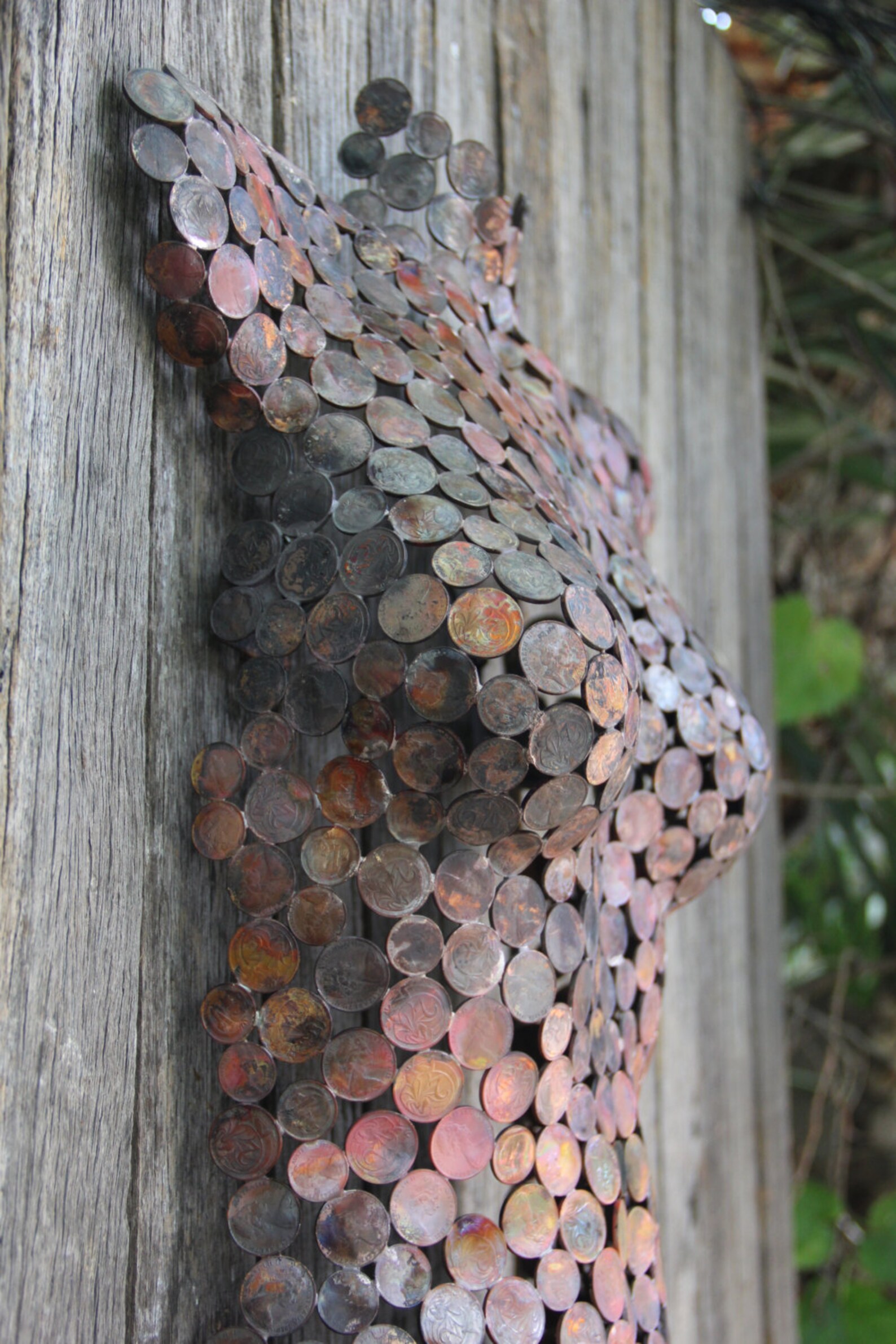Copper Coin, Female Torso, Metal Sculpture Ornament, Raw, Metal Wall ...