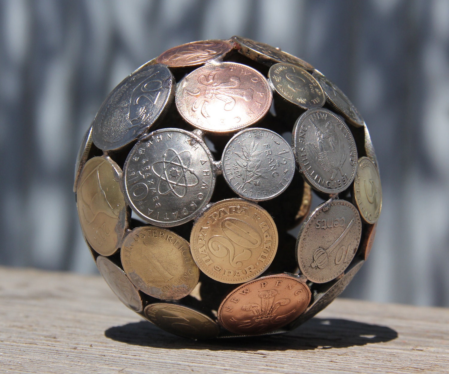 Mini Mixed World Coin Ball 8.5 Cm Coin Sphere Metal - Etsy