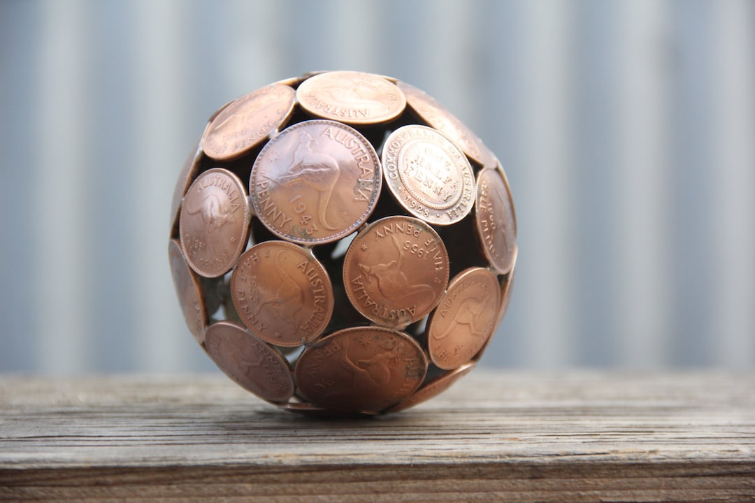 Mini Mixed Penny Ball, Polished, 8.5 Cm Penny Sphere, Metal Sculpture ...