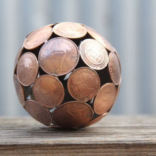 Mini Mixed World Coin Ball 8.5 Cm Coin Sphere Metal - Etsy