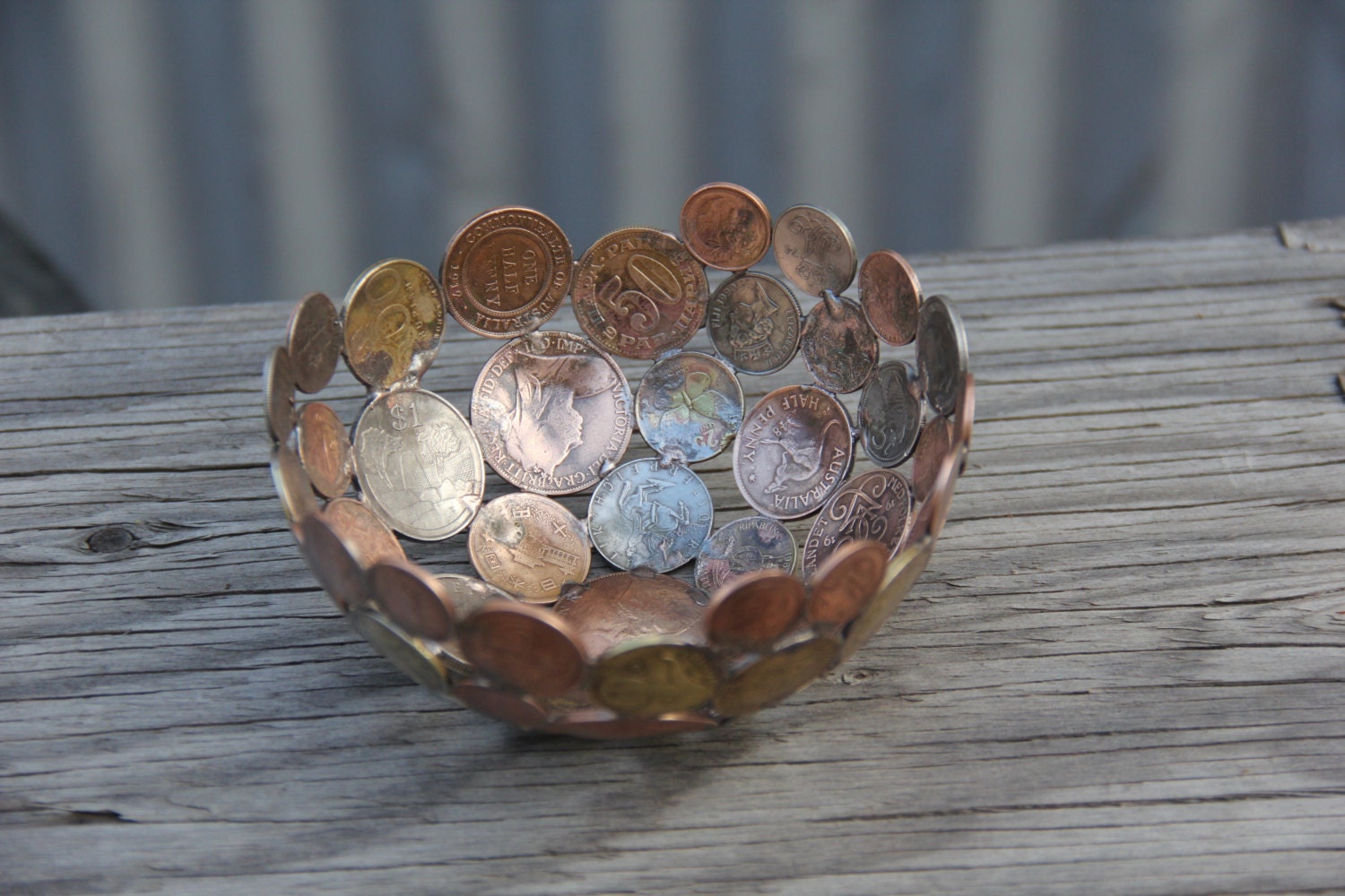 World Coin Bowl Small 12 Cm Metal Bowl Metal Sculpture | Etsy Australia