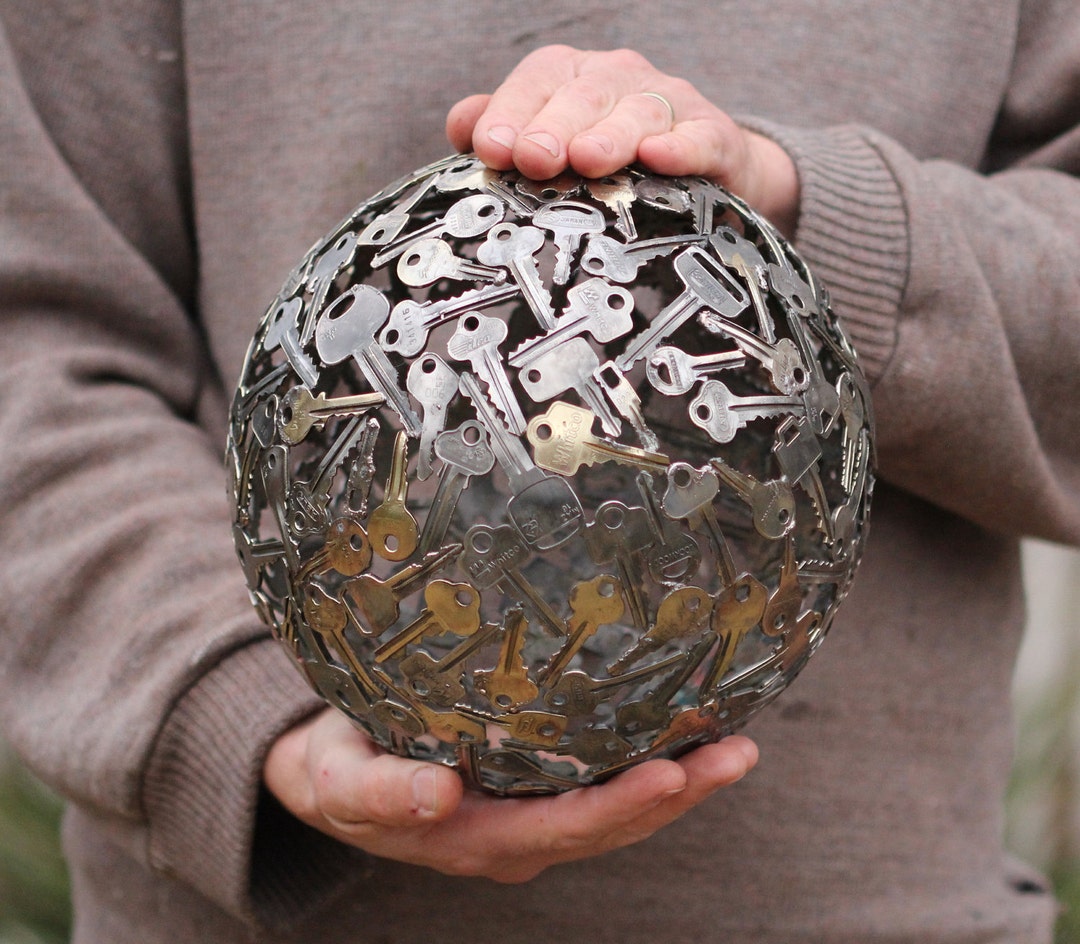 Large 23 Cm Key Ball, Key Sphere, Metal Sculpture Ornament - Etsy