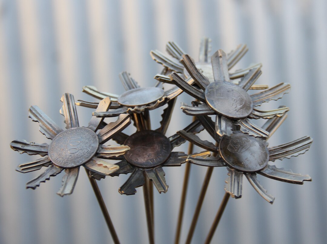 Coin Daisy, Flowers in Keys and Coin - Etsy