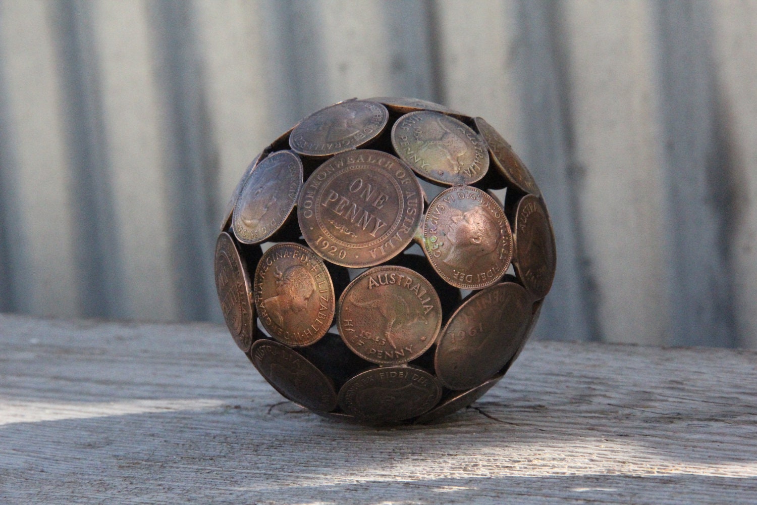 Mini Mixed Penny Ball 2 Aged 8.5 Cm Penny Sphere Metal | Etsy
