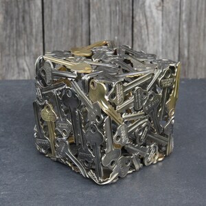 10 Cm, 4, Key Cube Metal Sculpture Ornament - Etsy