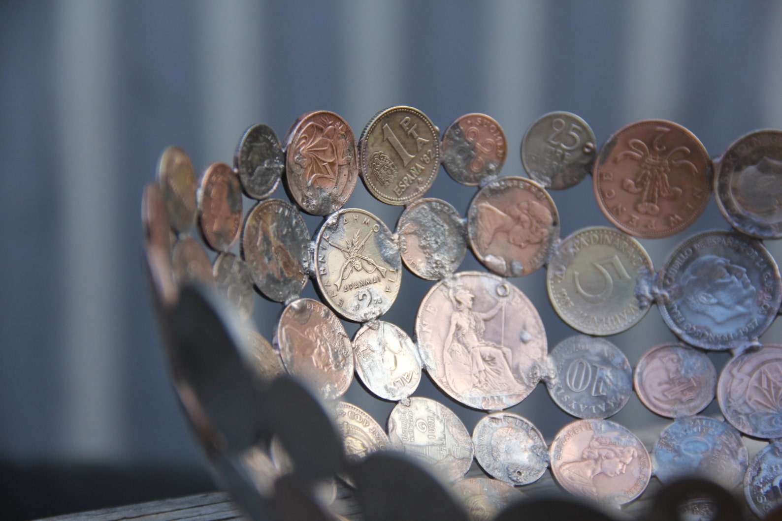 World Coin Bowl Medium 20 Cm Metal Bowl Metal Sculpture - Etsy