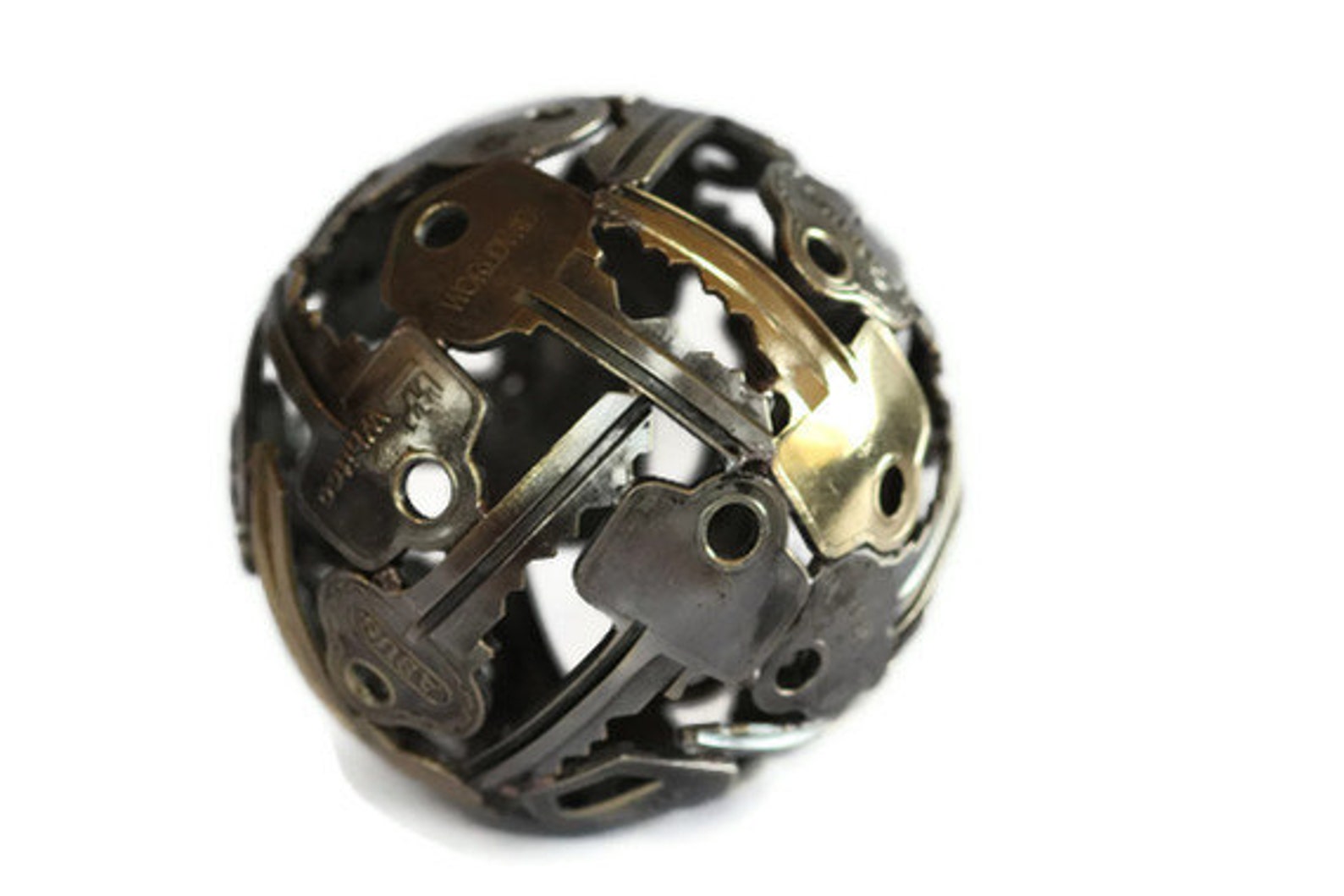Mini 8.5 Cm Key Ball Key Sphere Metal Sculpture Ornament - Etsy