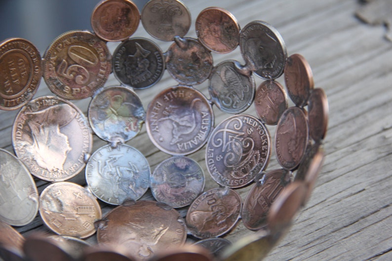 World Coin Bowl Small 12 Cm Metal Bowl Metal Sculpture - Etsy Australia