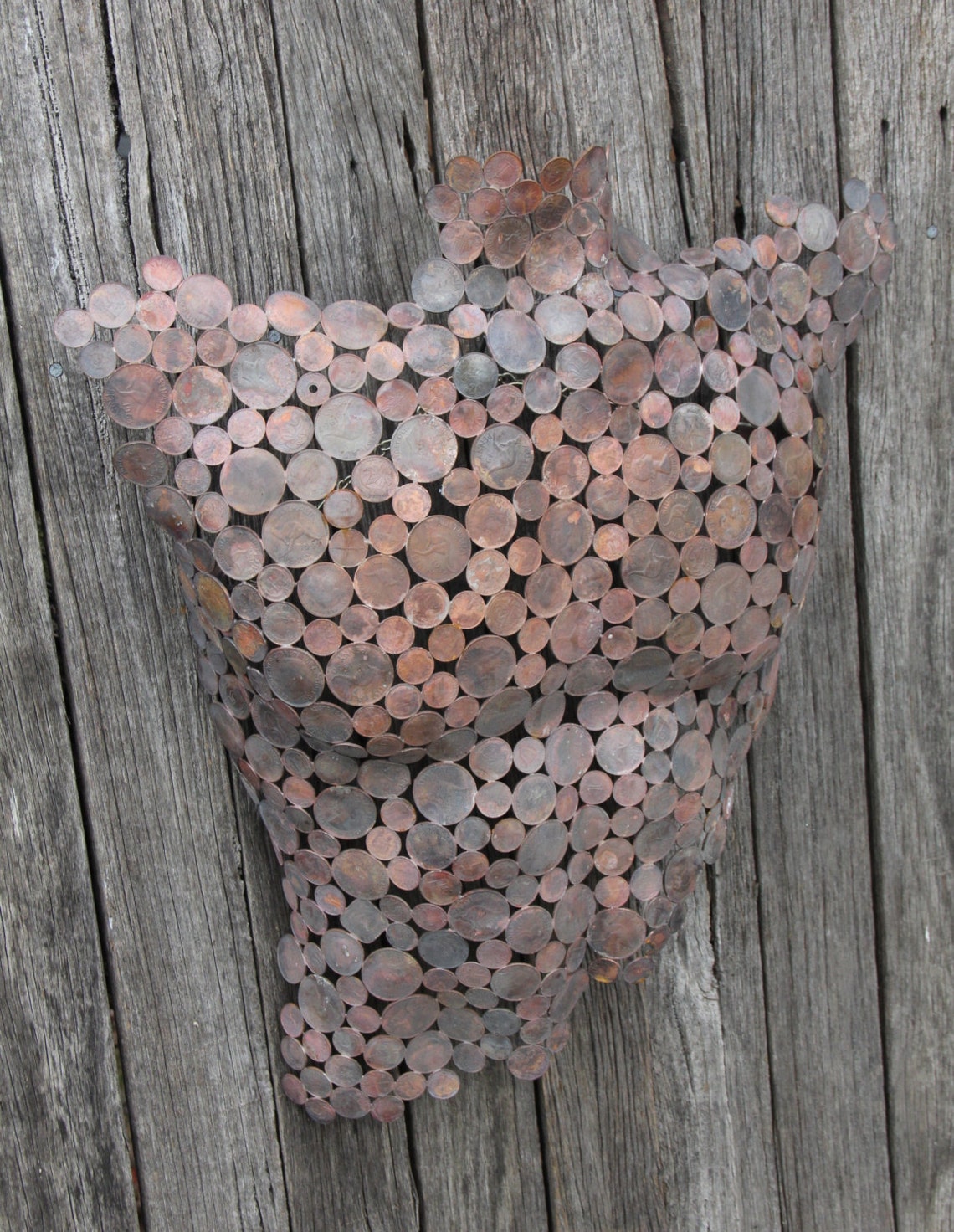Half Male Copper Coin Torso, Metal Sculpture Ornament, Metal Wall Art ...