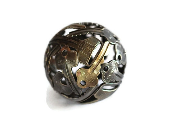 Mini 8.5 Cm Key Ball Key Sphere Metal Sculpture Ornament - Etsy