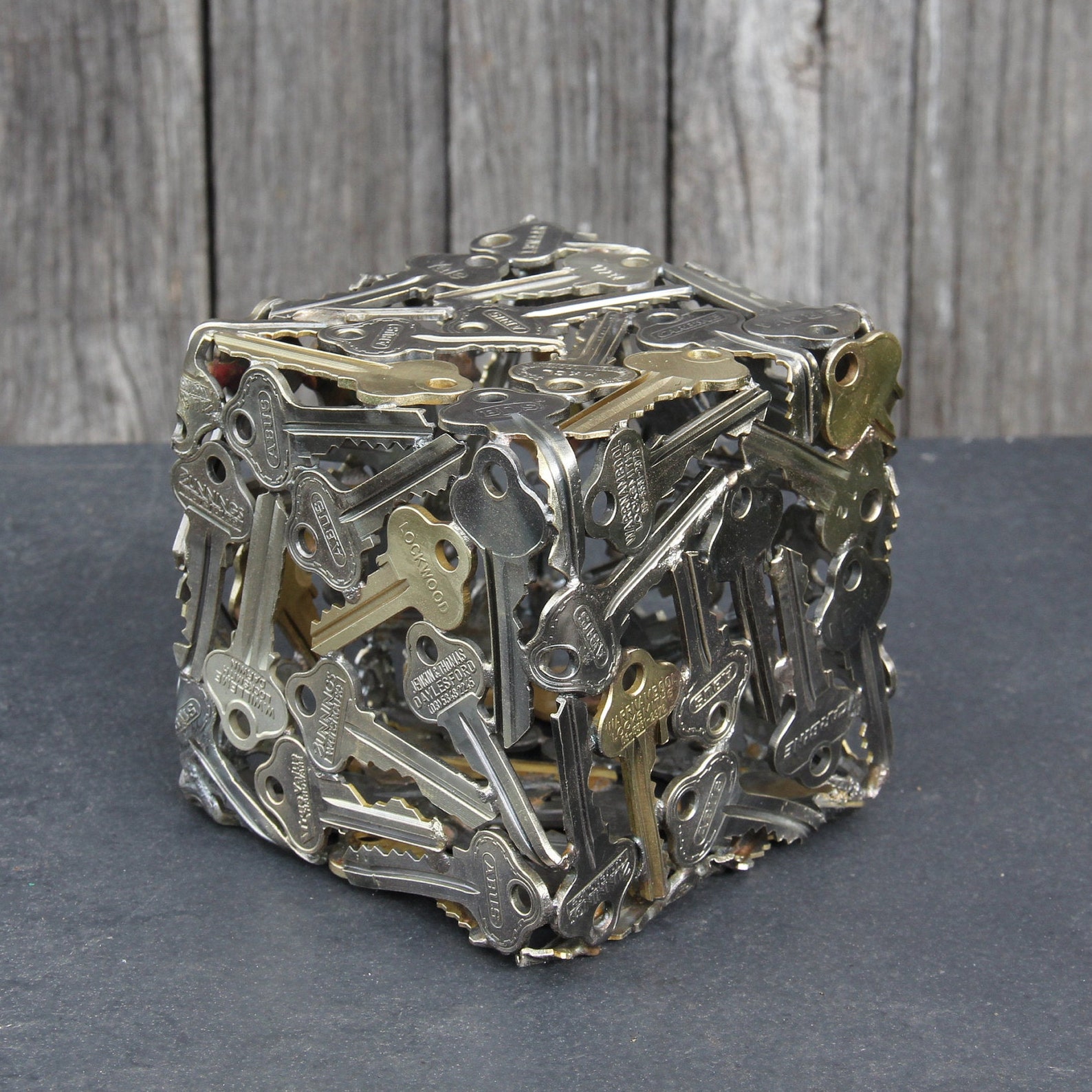 10 Cm 4 Key Cube Metal Sculpture Ornament - Etsy