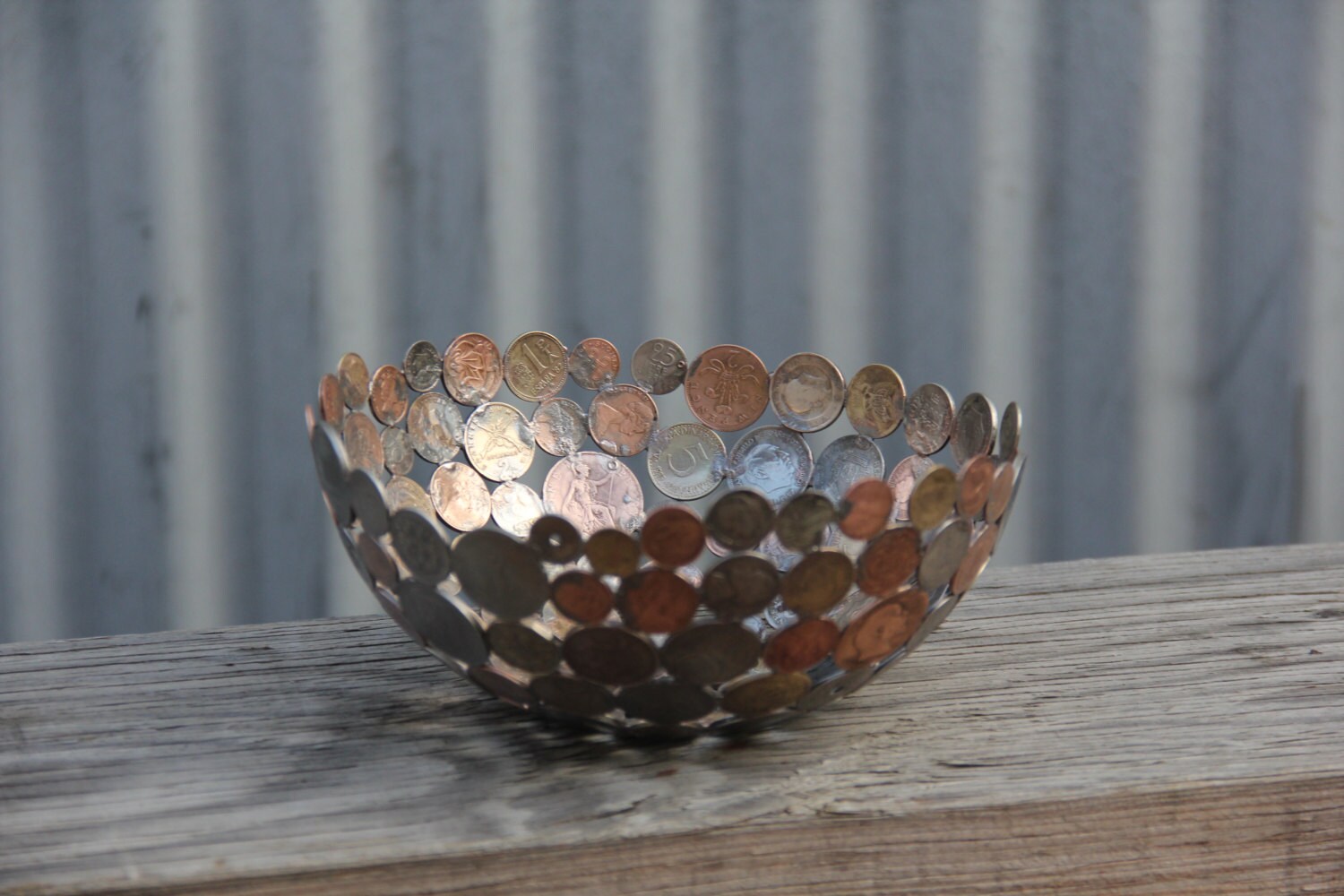 World Coin Bowl Medium 20 Cm Metal Bowl Metal Sculpture - Etsy