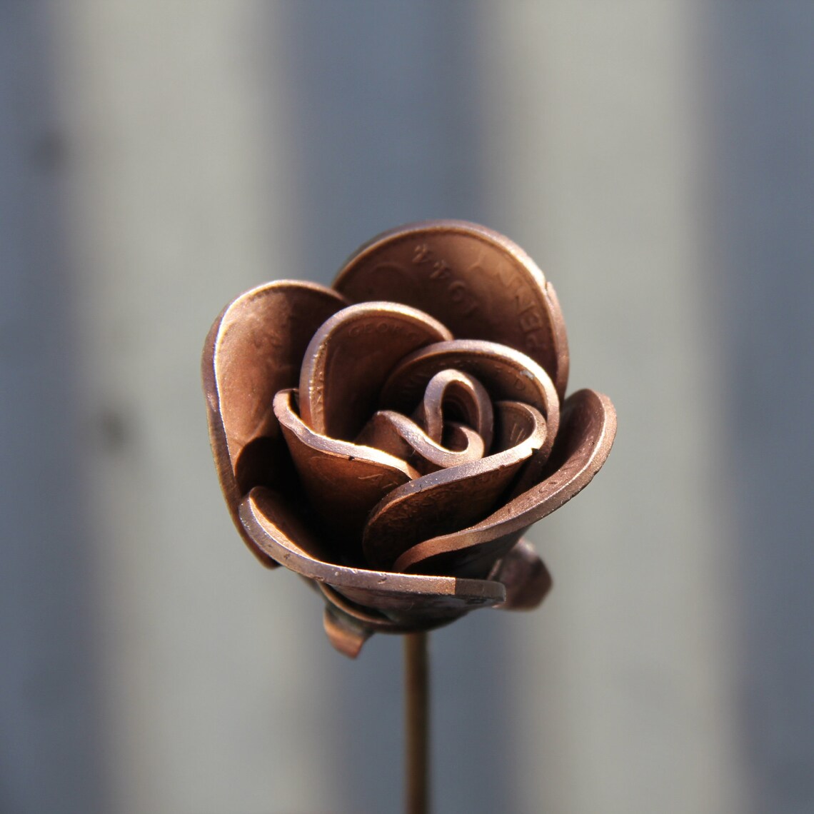 Copper Rose Bud Flowers in Keys and Coin SINGLE Stem | Etsy