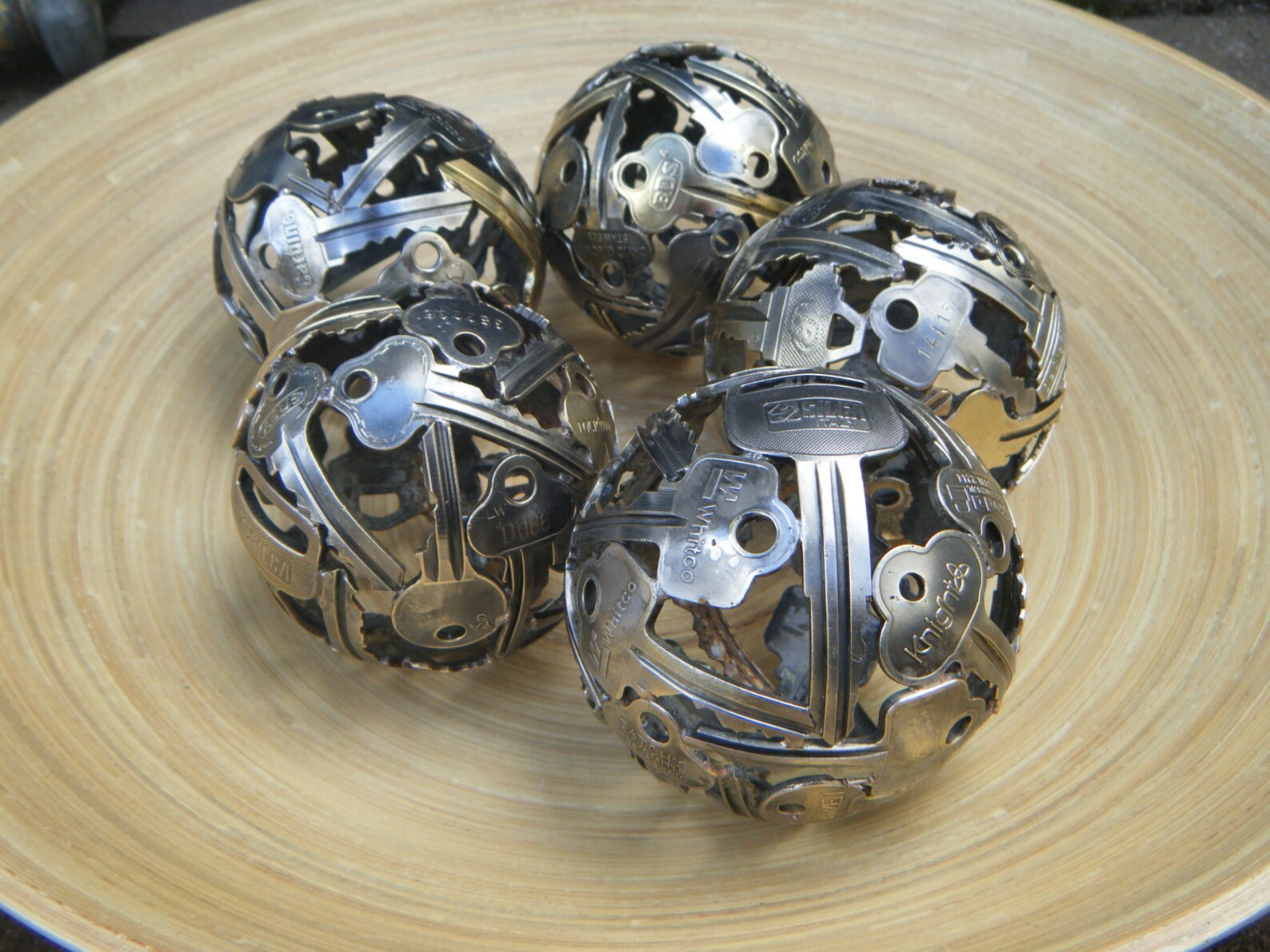 Mini 8.5 Cm Key Ball Key Sphere Metal Sculpture Ornament - Etsy