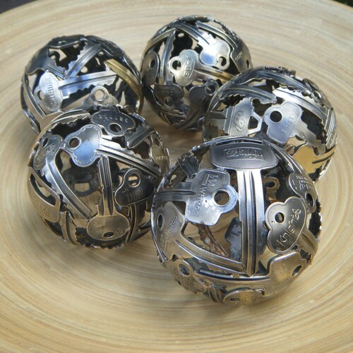 Small 13 Cm Key Ball Key Sphere Metal Sculpture Ornament - Etsy
