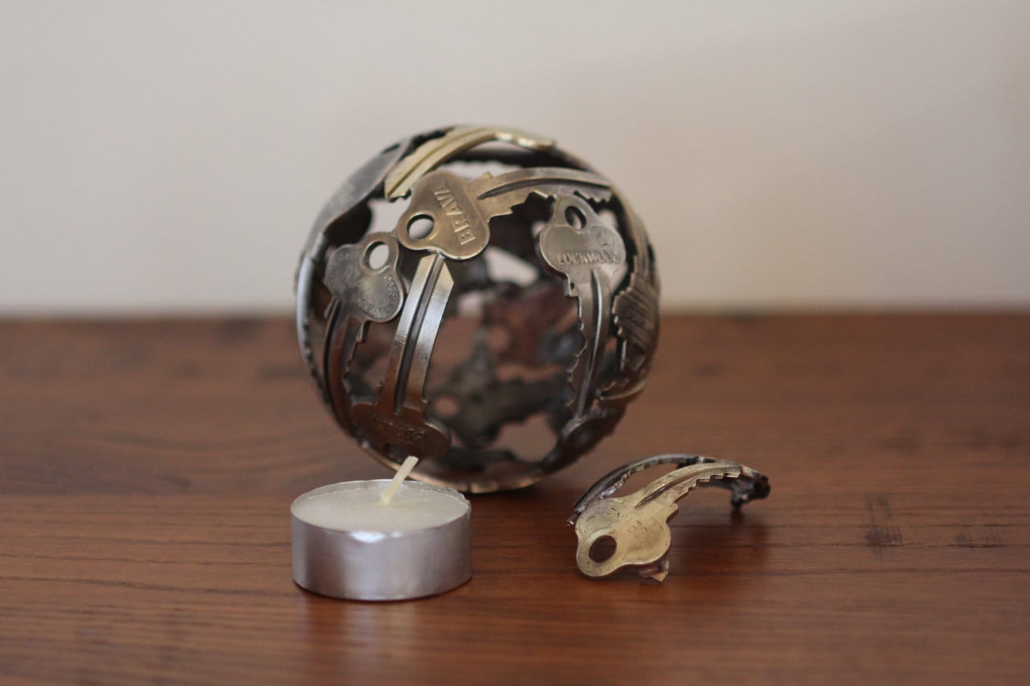 Mini Key Ball Tea Light 8.5 Cm Key Sphere Metal Sculpture - Etsy