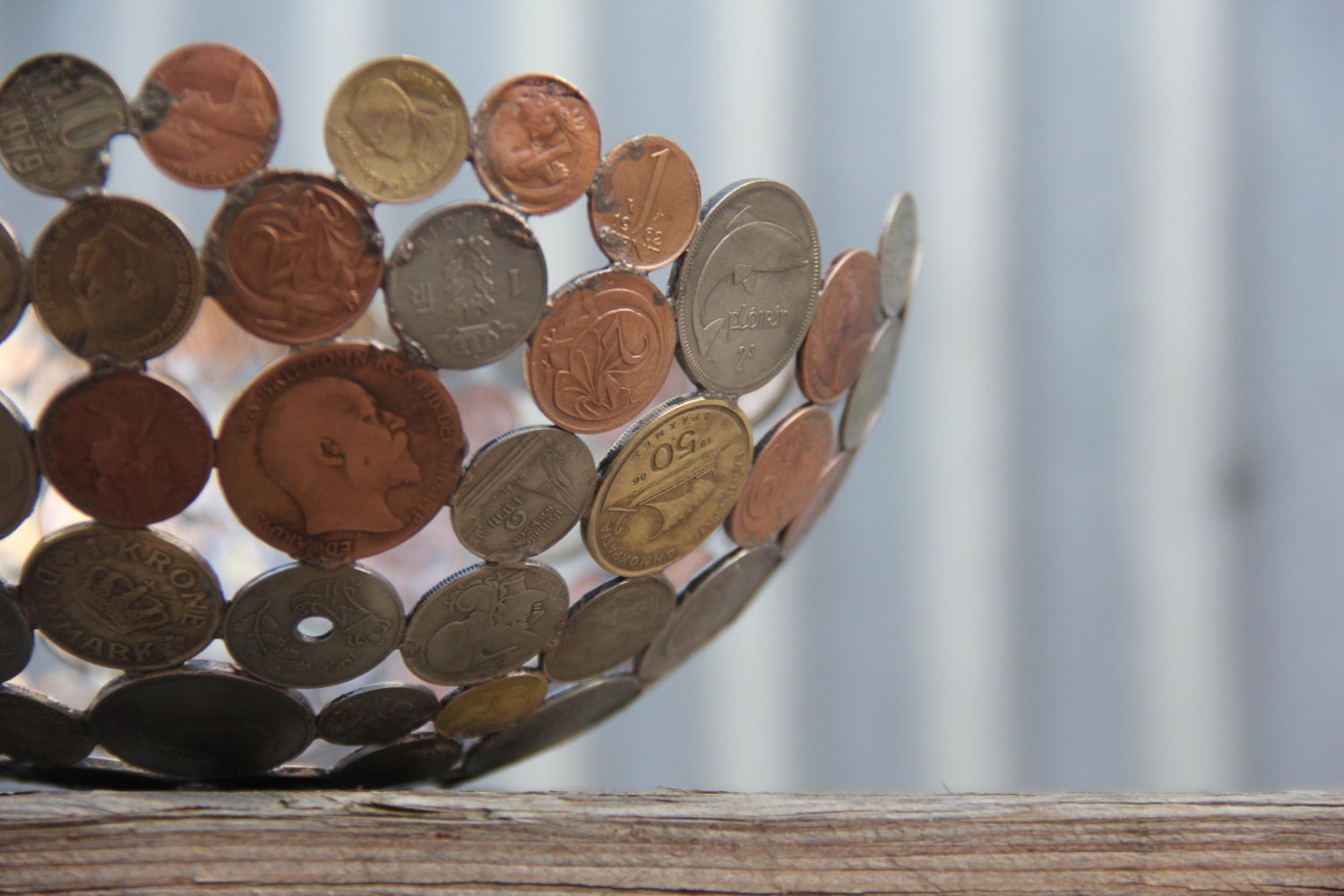 World Coin Bowl Medium 20 Cm Metal Bowl Metal Sculpture - Etsy