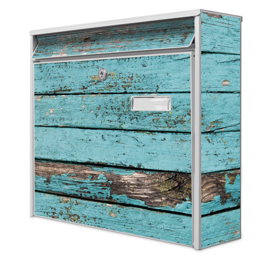 Design Letterbox With Name Tag and Banjado Motif BLUE WOODEN - Etsy